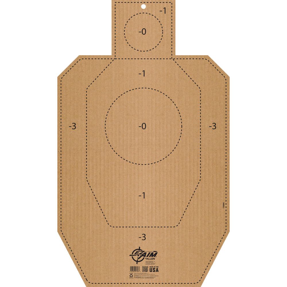 EZ Aim IPSC IDPA Corrugated Silhouette Paper Shooting Target, 1-Target, 18 x 30, Tan