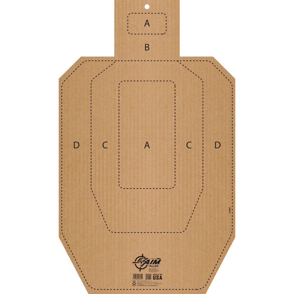 EZ Aim IPSC CB-T Corrugated Silhouette Paper Shooting Target, 1-Target ...