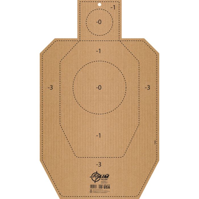 EZ Aim IPSC IDPA Corrugated Silhouette Paper Shooting Target, 1-Target, 18 x 30, Tan