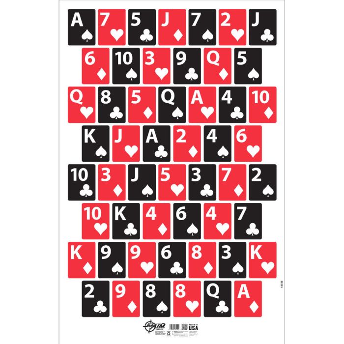 EZ Aim Deck of Cards Shooting Target & Backer, Corrugated, 1-Target, 23 ...