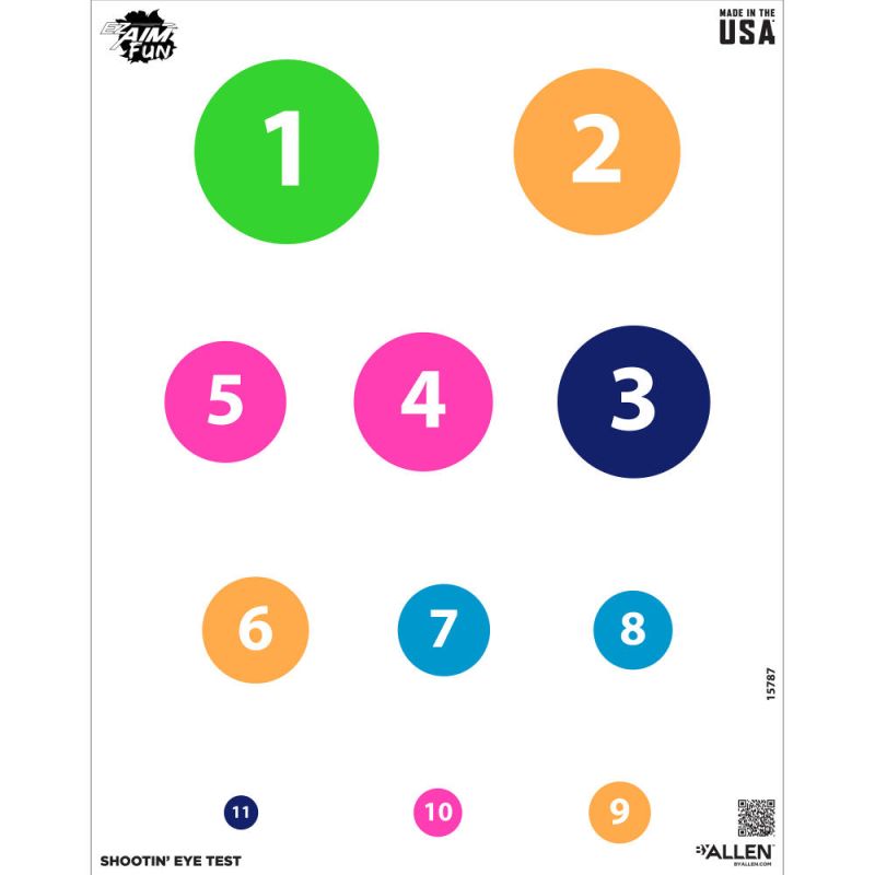 EZ Aim FUN Shootin' Eye Test Paper Shooting Target, 24 x 19, 4-Pack, Multi