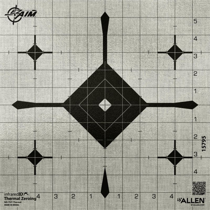 EZ Aim Thermal ID Grid Bullseye Paper Target, 12 x 12, Gray