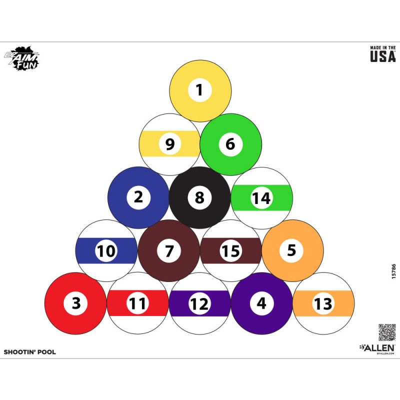 EZ Aim FUN Shootin' Pool Paper Shooting Target, 24 x 19, 4-Pack, Multi