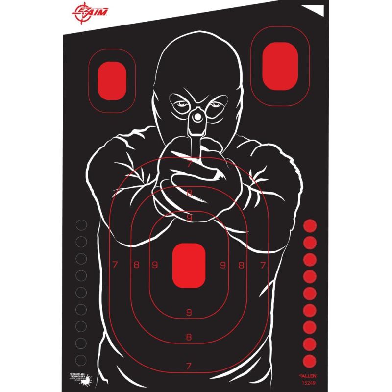 EZ Aim Splash® Reactive Paper Shooting Targets, Bad Guy Target, 12 W x ...